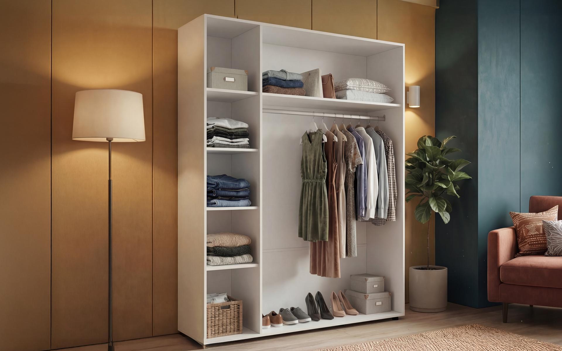 Wardrobe with clothes rod and shelves Massimo Balance 2 | Furniture Videnov
